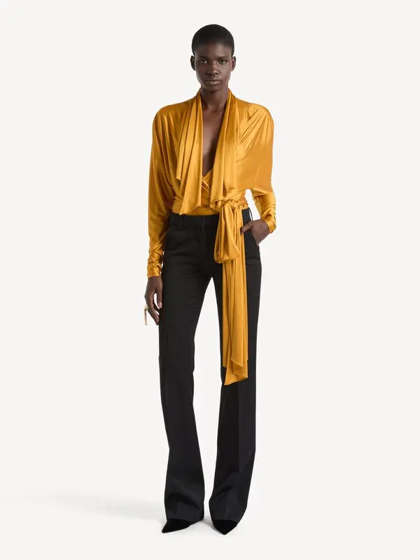 Balmain Low-waisted Wool Satin Trousers