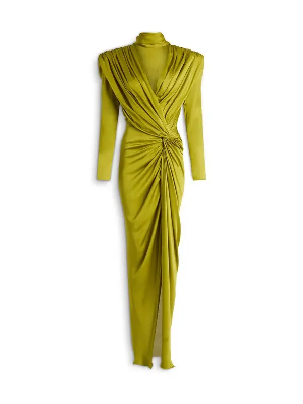 Balmain Long Silk Chiffon Dress