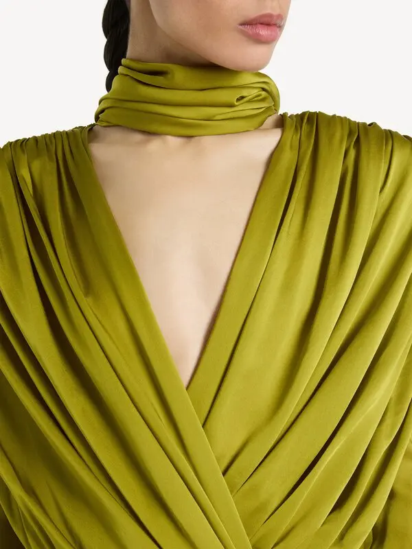 Balmain Long Silk Chiffon Dress