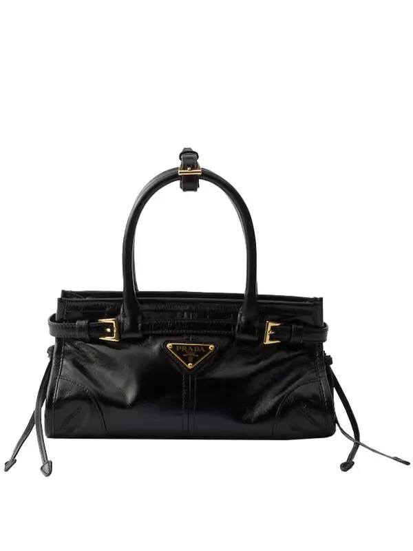 Prada Bonnie Mini Leather Handbag - Black