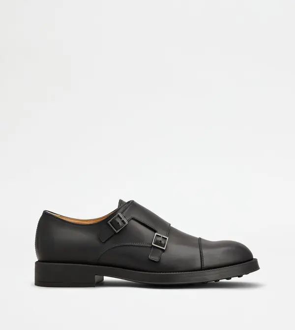 TOD'S Monkstraps In Leather - Black