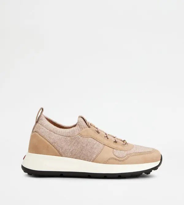 TOD'S Red Dot Socks Sneakers In Knit And Suede - Pink