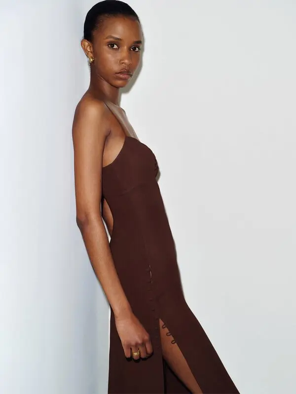 REFORMATION Floraison Dress - Brown