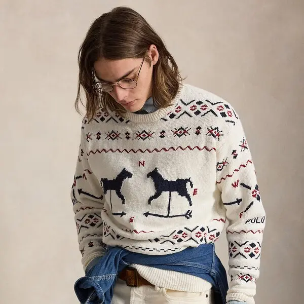 Ralph Lauren Weather Vane Cotton-blend Sweater - Cream Combo