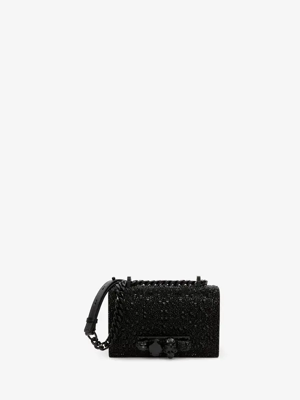 Alexander McQueen Crystal-embellished Mini Jewelled Satchel - Black
