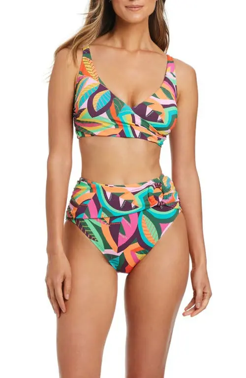 BLEU BY ROD BEATTIE Tropical Print Underwire Bikini Top