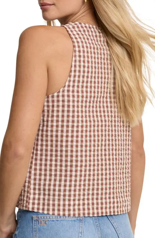 NOBODY'S CHILD Thea Gingham Tie Front Cotton Top