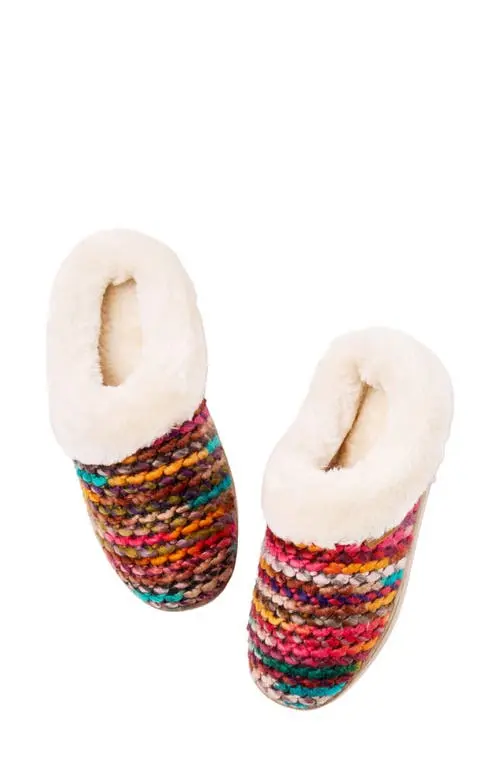 Minnetonka Dina Faux Fur Lined Slipper - Knit Multi