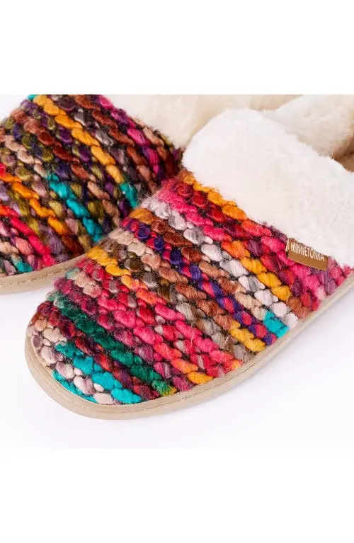 Minnetonka Dina Faux Fur Lined Slipper - Knit Multi