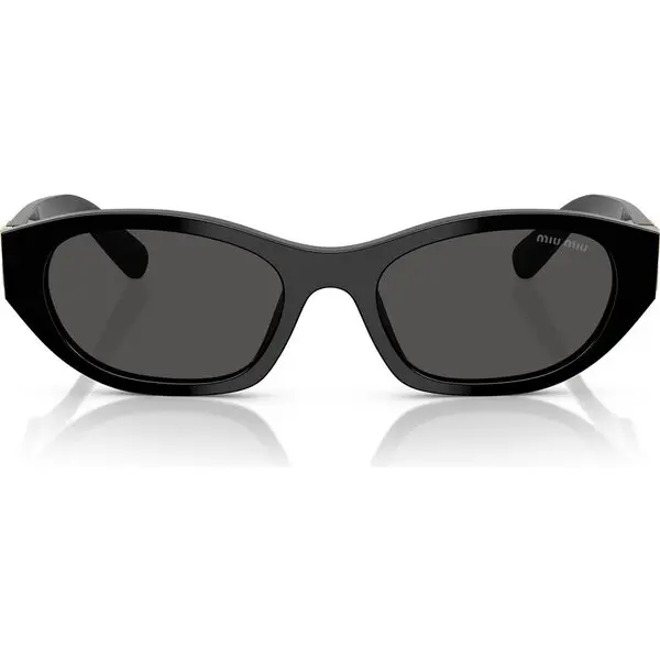 Miu Miu 53mm Oval Sunglasses - Black/dark Grey