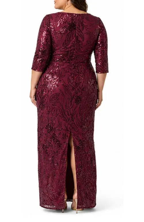 Adrianna Papell Sequin V-neck Gown
