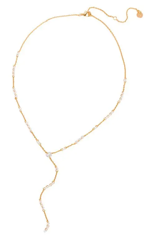 GIRLS CREW Cubic Zirconia Y-drop Necklace - Gold