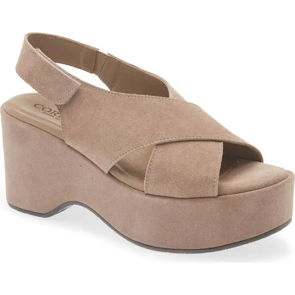 Cordani Jessie Slingback Platform Sandal - Ebano Suede