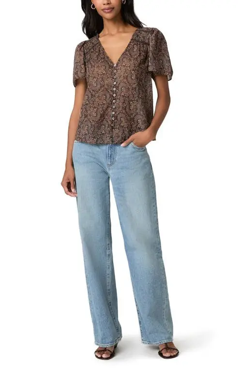 Paige Elodie Paisley Button Up Cotton Top