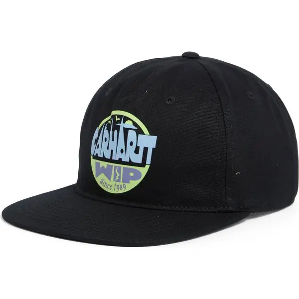 Carhartt Work In Progress Luggage Label Cotton Twill Ball Cap - Black