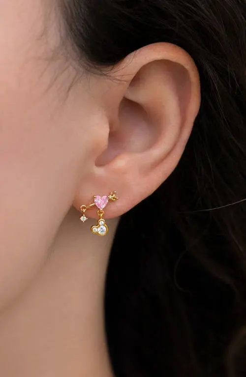 GIRLS CREW Tone Heart Arrow Mickey Mouse Drop Earrings