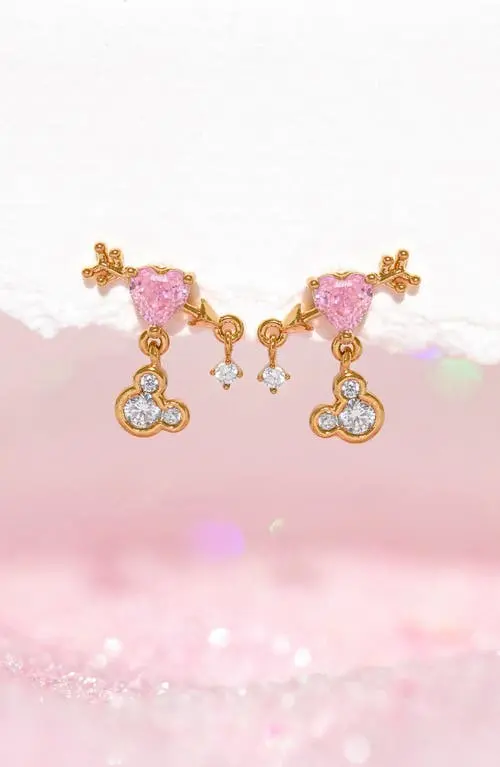 GIRLS CREW Tone Heart Arrow Mickey Mouse Drop Earrings