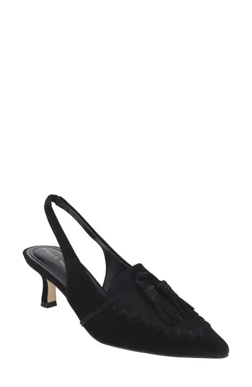 Pelle Moda Kesia Slingback Kitten Heel Pump With Tassels - Black