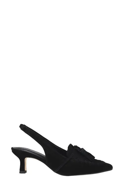Pelle Moda Kesia Slingback Kitten Heel Pump With Tassels - Black