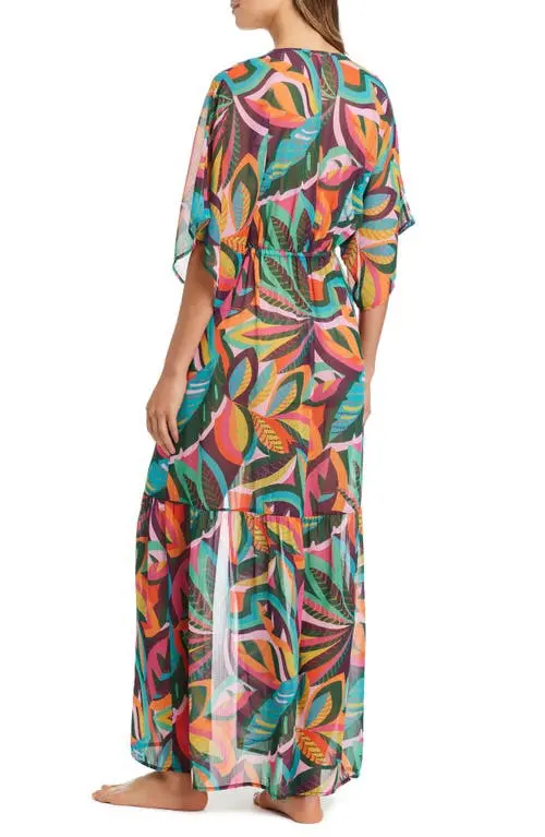 BLEU BY ROD BEATTIE Floral Surplice Cover-up Maxi Dress