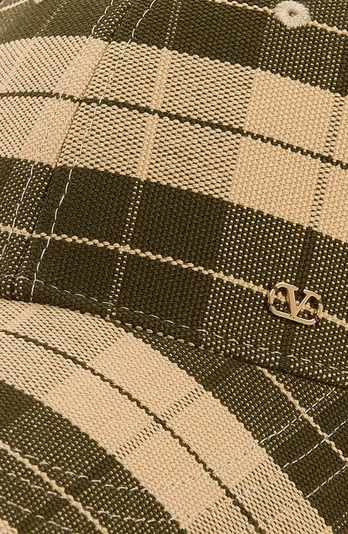 Valentino Garavani Vlogo Check Cotton Adjustable Baseball Cap