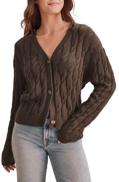 Splendid Rubi Cable Knit Cardigan - Java Brown