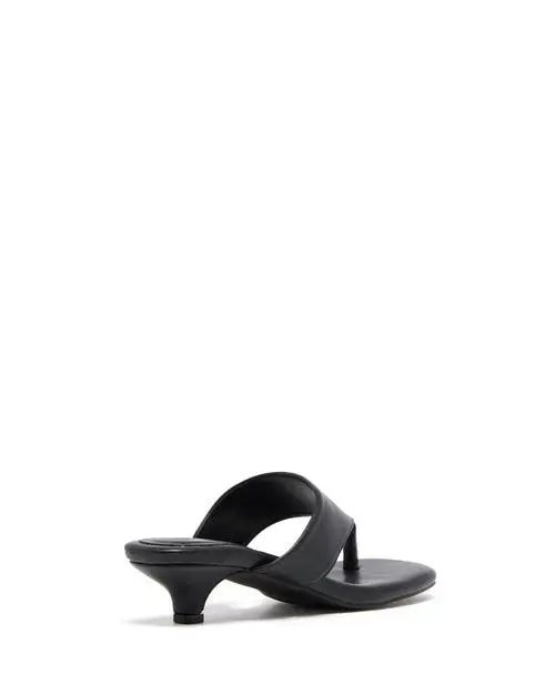 THERAPY AUSTRALIA Hailey Open Square Toe Sandal - Black Smooth Pu