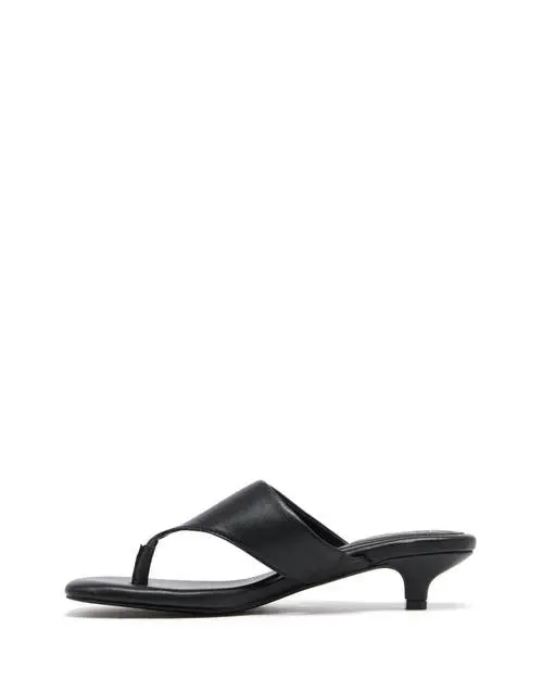 THERAPY AUSTRALIA Hailey Open Square Toe Sandal - Black Smooth Pu