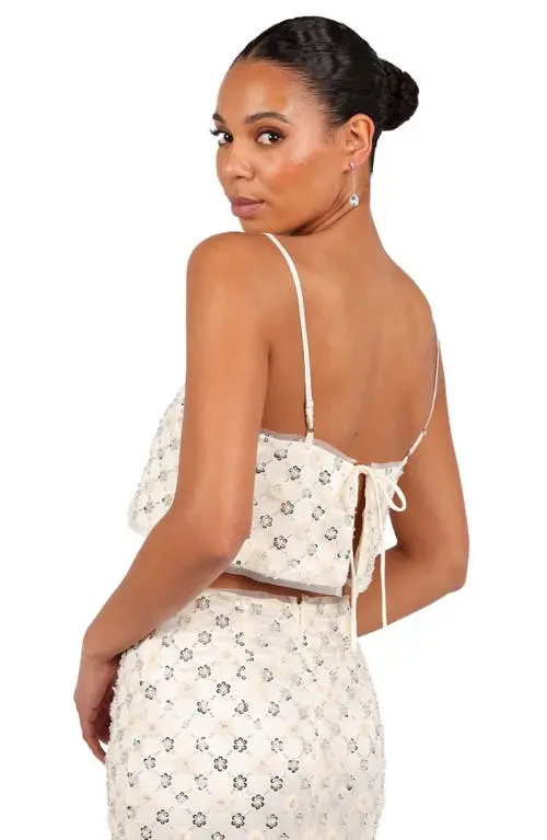 PETAL & PUP Bottega Sequin Lace Crop Top & Skirt Set
