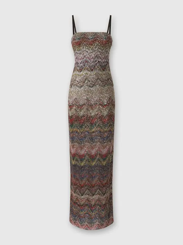 Missoni Bustier Long Dress With Zigzag Pattern - Multicoloured