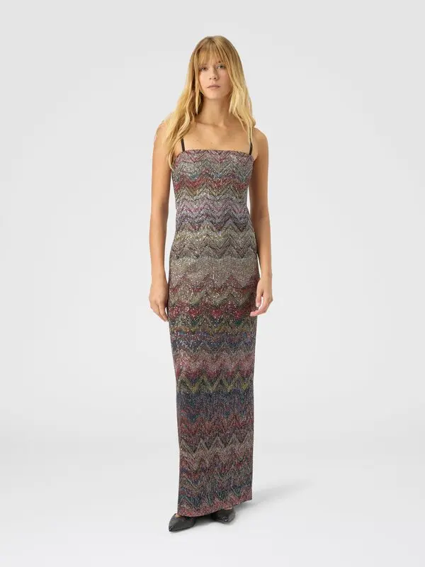 Missoni Bustier Long Dress With Zigzag Pattern