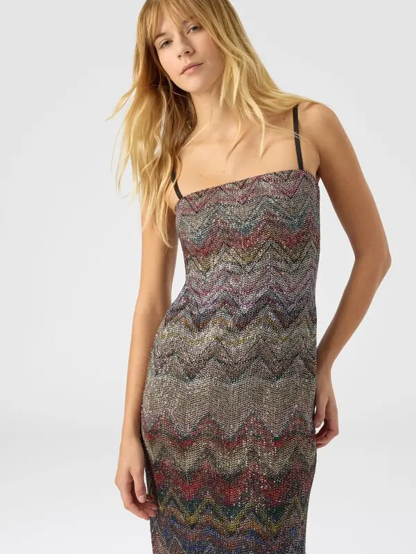 Missoni Bustier Long Dress With Zigzag Pattern