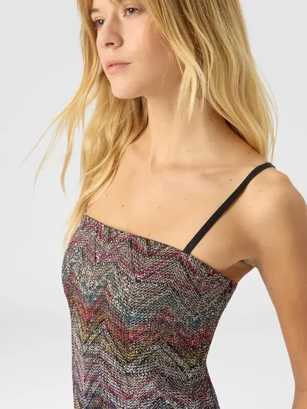 Missoni Bustier Long Dress With Zigzag Pattern