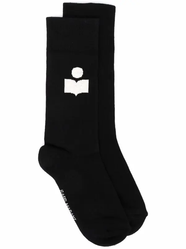 Isabel Marant Étoile Siloki Socks With Bicolore Logo - Black