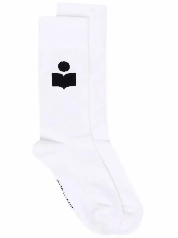 Isabel Marant Étoile Siloki Socks With Bicolore Logo - White