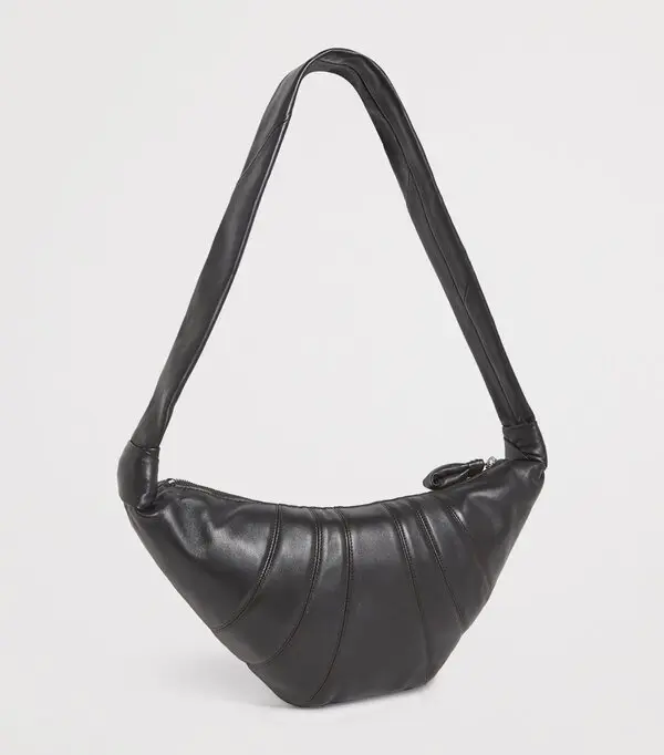 LEMAIRE Medium Grained Leather Croissant Shoulder Bag - Brown