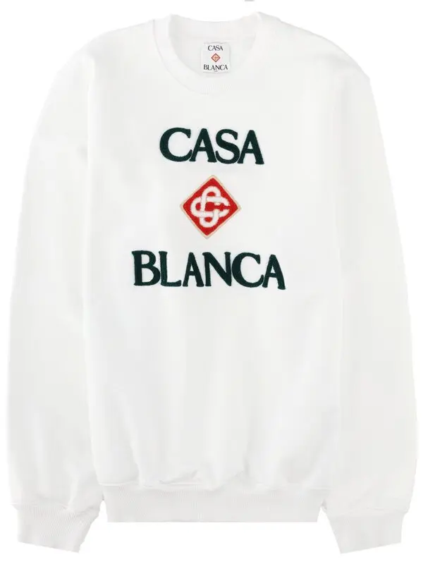 Casablanca Felpa Con Logo Ricamato - White