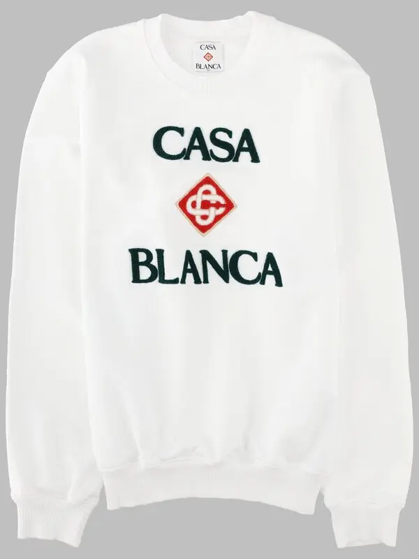 Casablanca Felpa Con Logo Ricamato - White