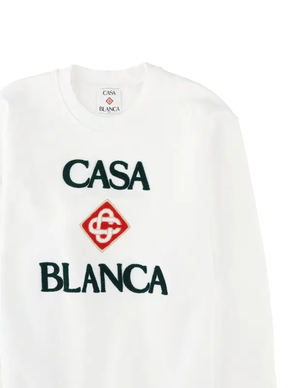 Casablanca Felpa Con Logo Ricamato - White