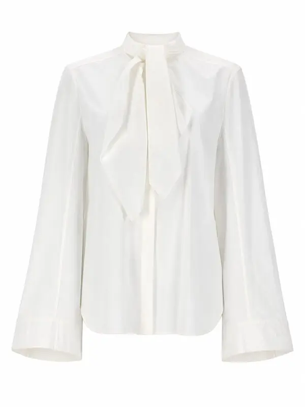 Tory Burch Cotton Tunic With Bow Detail - White