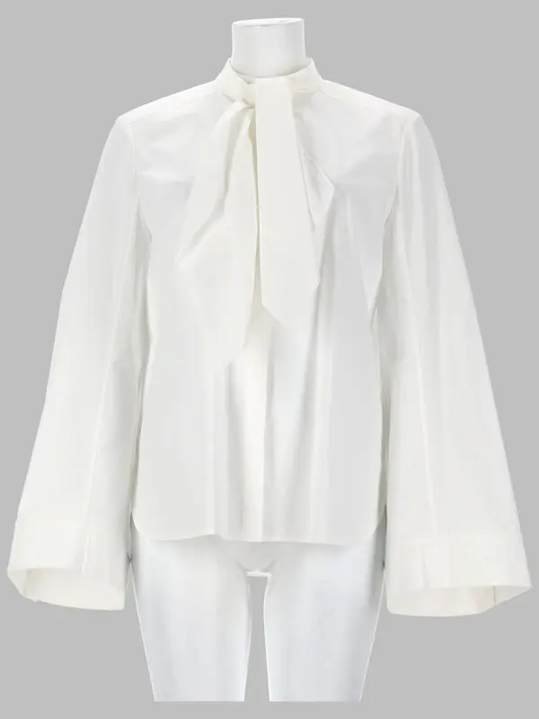 Tory Burch Cotton Tunic With Bow Detail - White