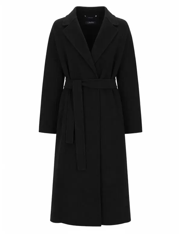 Max Mara Cappotto Midi In Drap Di Lana - Black