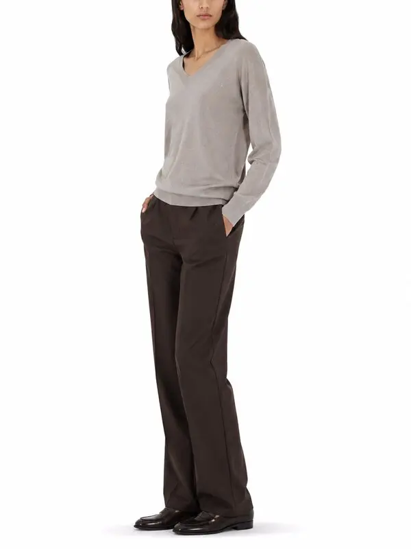 Herno V-neck Knit Top With Glitter Detail