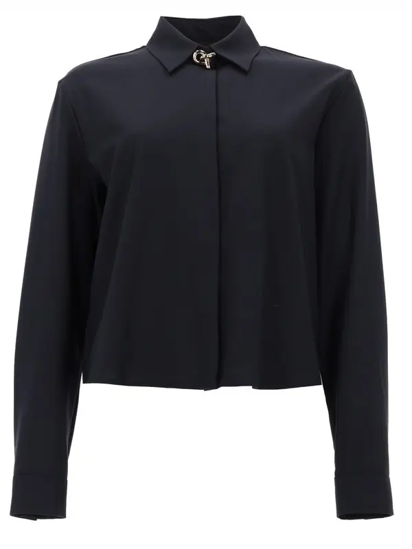 Fabiana Filippi Camicia Boxy In Fresco Lana - Blue