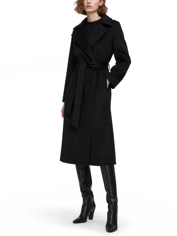 Max Mara Wool Wrap Coat - Black