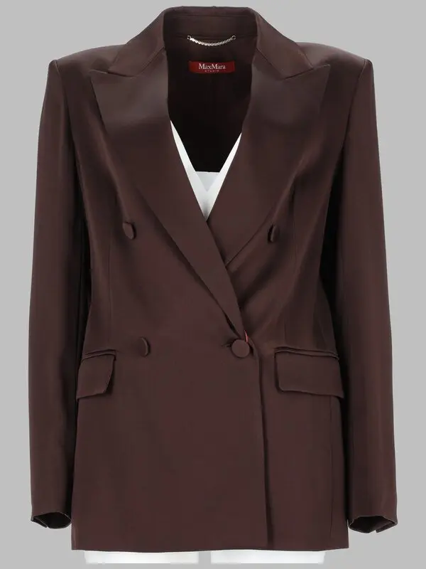 Max Mara Blazer Doppiopetto In Evenrs Satin