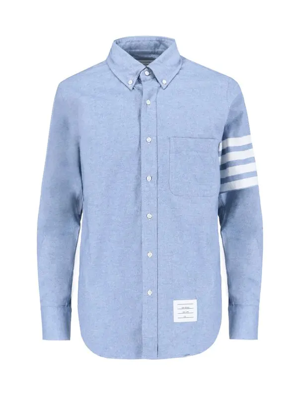 Thom Browne 100% Cotton Button-front Shirt - Grey