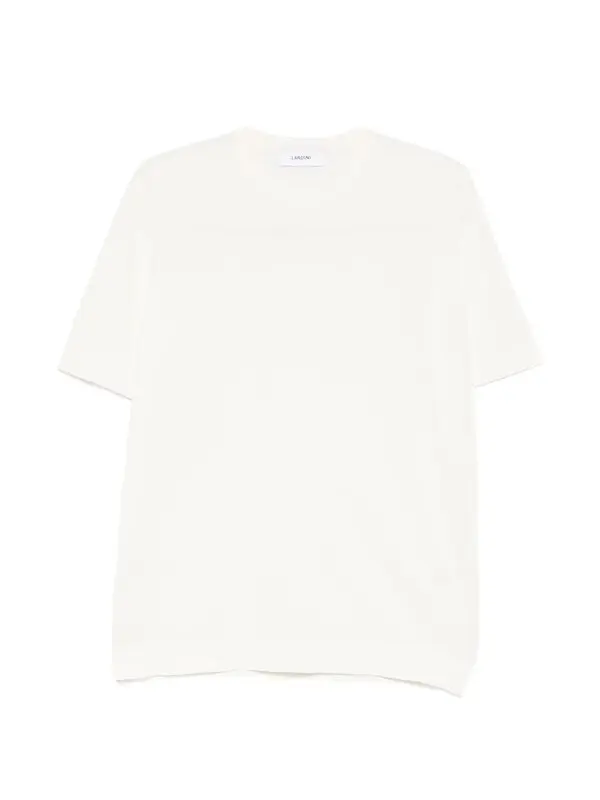 LARDINI Cotton Crew Neck T-shirt With Ribbed Cuffs And Hem