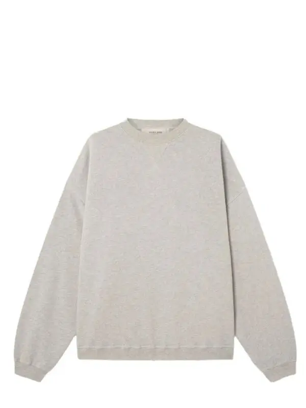 GOLDEN GOOSE Ribbed Crewneck Sweater With Striped Trim - Grey