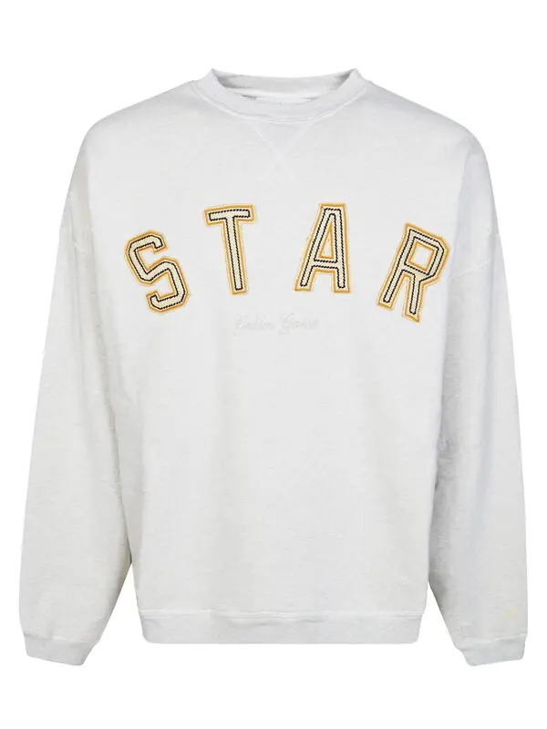 GOLDEN GOOSE Striped Trim Crewneck Sweater - Grey